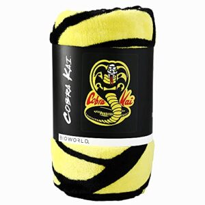 bioworld cobra kai tv series snake symbol digital print black throw blanket