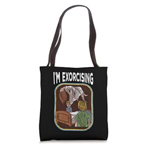 vintage retro horror tote bag