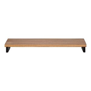 Kate and Laurel Lankford Modern Wood Wall Shelf, 24, Natural Wood and Black, Decorative Shelf for Storage and Display