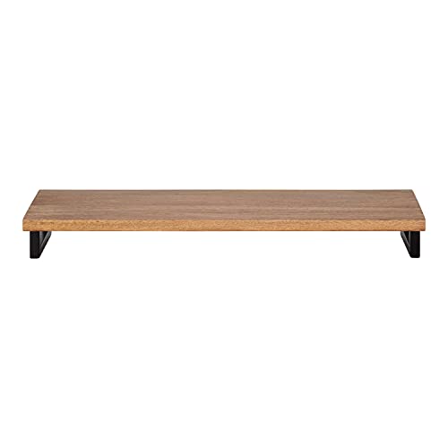 Kate and Laurel Lankford Modern Wood Wall Shelf, 24, Natural Wood and Black, Decorative Shelf for Storage and Display