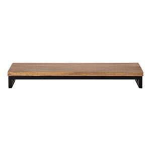 Kate and Laurel Lankford Modern Wood Wall Shelf, 24, Natural Wood and Black, Decorative Shelf for Storage and Display