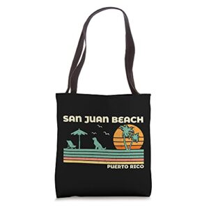 vintage retro family vacation puerto rico san juan beach tote bag