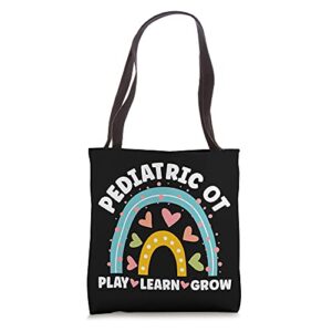 boho rainbow pediatric ot occupational therapy tote bag