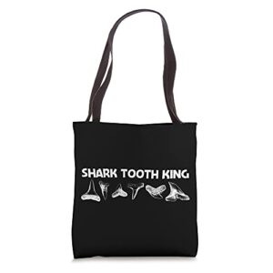 funny shark teeth design for men dad animal fossil hunters tote bag