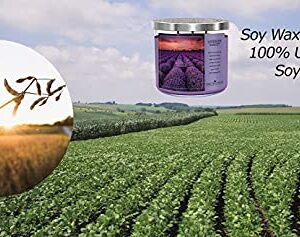 King of Candle - Lavender Sunset Candle | Large 3 Wick Highly Scented Soy Strong Lavender Candles for Home | Luxury / Relaxation / Aromatherapy / Housewarming Gifts for Women | 14 oz + Decorative Lid