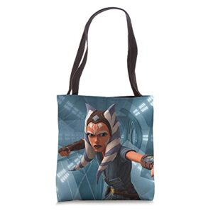 star wars the clone wars ahsoka tano blue tote bag