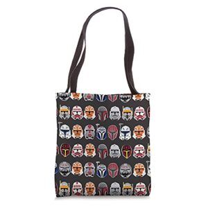 star wars the clone wars trooper helmet pattern tote bag