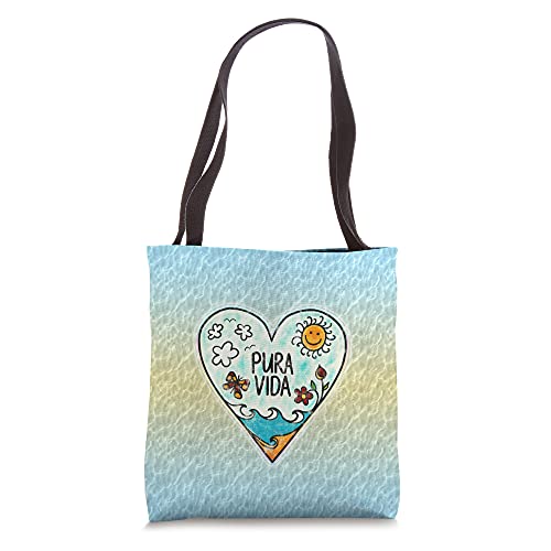 Pura Vida, Costa Rica, wave, sun, happiness, satisfaction Tote Bag