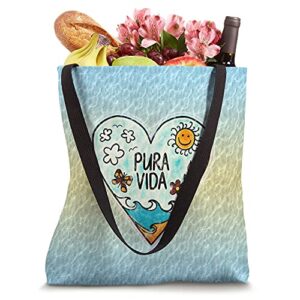 Pura Vida, Costa Rica, wave, sun, happiness, satisfaction Tote Bag