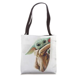 star wars the mandalorian grogu white tote bag