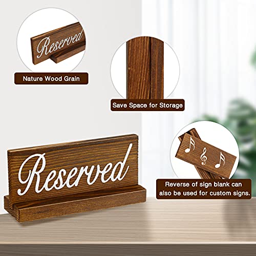 Jetec 12 Pieces Wooden Reserved Signs for Tables Rustic Style Wood Sign Wedding Seating Signs for Wedding Restaurant Receptions Supplies