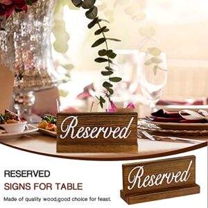 Jetec 12 Pieces Wooden Reserved Signs for Tables Rustic Style Wood Sign Wedding Seating Signs for Wedding Restaurant Receptions Supplies