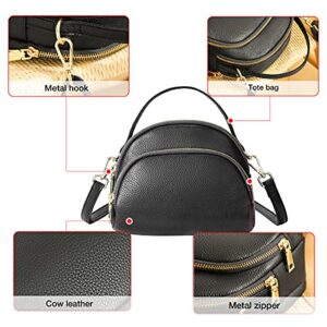 LAORENTOU Genuine Leather Satchel Bag Small Crossbody Handbag for Women Lady Leather Purse Clearance