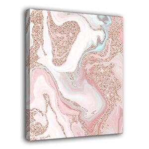 Canvas Wall Art Canvas Prints Wall Decor Posters Artworks Framed Ready To Hang For Home Bedroom Living Room Home Decoration 12"x16"Inch Modern Rose Gold Glitter Coral Gray Pastel Marble