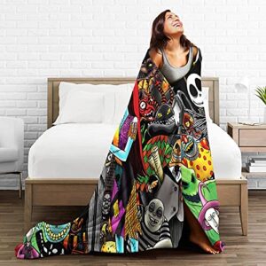 Ultra Soft Throw Blanket Flannel Fleece Warm Blanket for Living Room Bedroom Fit Adult Kids 50"x40"