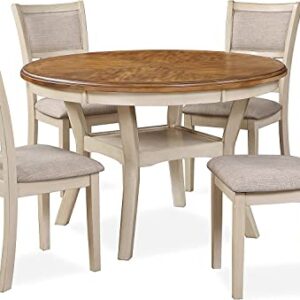 New Classic Furniture Mitchell 5-Piece Dining Set with 1 Table and 4 Chairs, Bisque/Brown