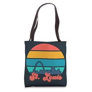 missourian souvenir skyline art vintage 70s retro st louis tote bag