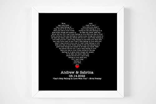 Any Song Framed Song Lyrics Special Song Anniversary Song First Dance Wedding Gift Valentine Gift