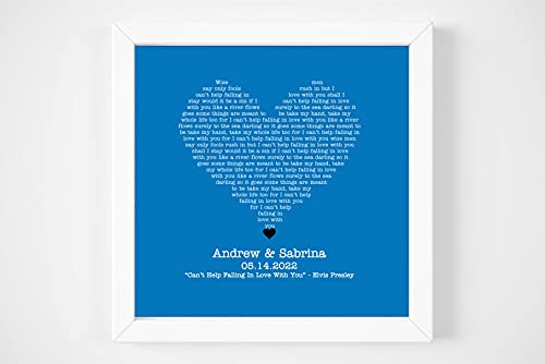 Any Song Framed Song Lyrics Special Song Anniversary Song First Dance Wedding Gift Valentine Gift