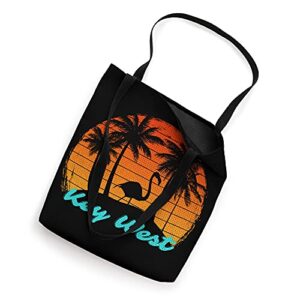 Key West Beach Vintage Retro Sunset Flamingo Tote Bag