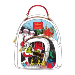 loungefly dr. seuss the grinch chimney thief adult womens double strap shoulder bag purse