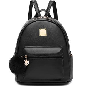 mini backpack for girls teens women backpack purse harmless pu leather shoulder backpacks black