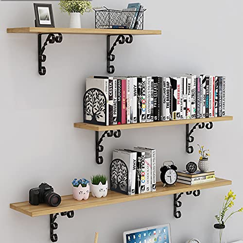 Book Ends, Bookends for Shelves, Tree Book End to Hold Books, Metal Bookend Stopper, Non-Skid Book Holder, Black Book Supports for Office Home Kitchen, Modern Decorative Bookends(3 Pair/6 Pcs)