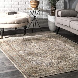 nuloom carol medallion area rug, 3′ x 5′, beige