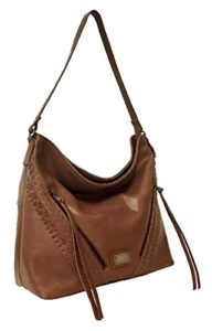 harley-davidson women’s western tan buffalo leather hobo purse – brown