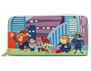 loungefly disney zootopia chibi group zip around wallet