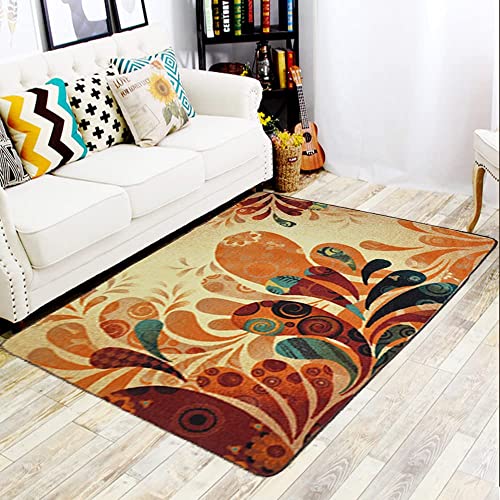 Magstonee Boho Retro Style Living Room Carpets, Indoor Large Area Rugs (39"x59"Melody)