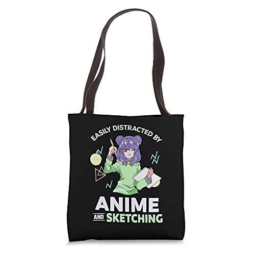 Easily Distracted By Anime and Sketching Anime Teen Girl Tote Bag