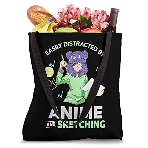 Easily Distracted By Anime and Sketching Anime Teen Girl Tote Bag