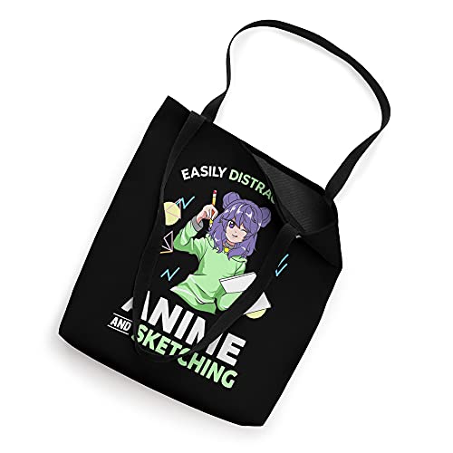 Easily Distracted By Anime and Sketching Anime Teen Girl Tote Bag