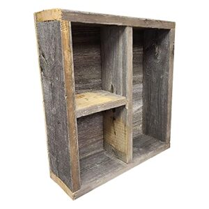 Reclaimed Wood Shelf Square - Rustic Weathered Wood - Made in The USA