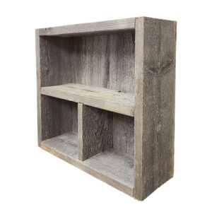 Reclaimed Wood Shelf Square - Rustic Weathered Wood - Made in The USA