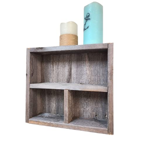 Reclaimed Wood Shelf Square - Rustic Weathered Wood - Made in The USA