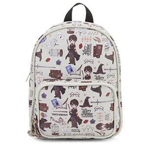 harry potter wizarding world magic mini purse backpack with hogwarts allover icon print, 10.5 inches, adjustable straps, faux leather