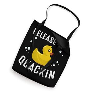 Funny Release The Quackin Gift | Rubber Duck Lover Toddlers Tote Bag