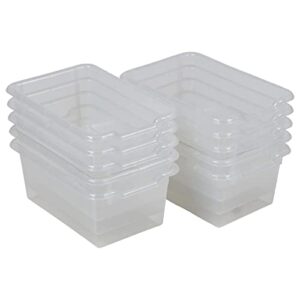 ecr4kids scoop front storage bins, multipurpose organization, clear, 10-piece