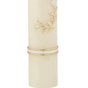 First Holy Communion Hand Decorated Taper Candle with Chalice, Cross and Host Design, Catholic Gifts for Girls and Boys, Tall Candles Church Supplies, 9.75 Inches