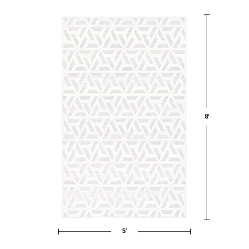 FirsTime & Co. Gray Loren Geometric Area Rug for Living Room, Bedroom, Entryway, Home Office, Distressed, Modern, 5 x 8 Feet