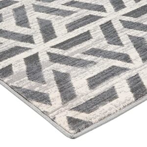 FirsTime & Co. Gray Loren Geometric Area Rug for Living Room, Bedroom, Entryway, Home Office, Distressed, Modern, 5 x 8 Feet