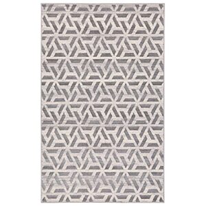 FirsTime & Co. Gray Loren Geometric Area Rug for Living Room, Bedroom, Entryway, Home Office, Distressed, Modern, 5 x 8 Feet