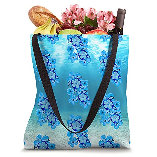 Hawaiian Hawaii Honu Sea Turtles Tropical Flowers Tote Bag