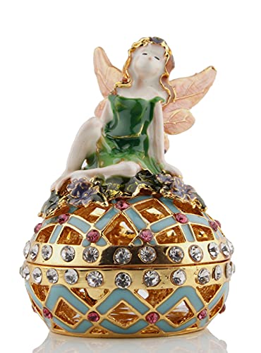 SEVENBEES Angel Figurines Collectibles Angel Gifts for Women Girls Jewelry Box Trinket Boxes Hinged Ring Holder