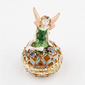 SEVENBEES Angel Figurines Collectibles Angel Gifts for Women Girls Jewelry Box Trinket Boxes Hinged Ring Holder