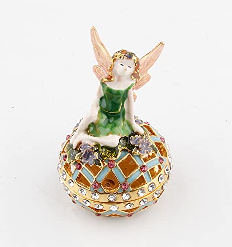 SEVENBEES Angel Figurines Collectibles Angel Gifts for Women Girls Jewelry Box Trinket Boxes Hinged Ring Holder