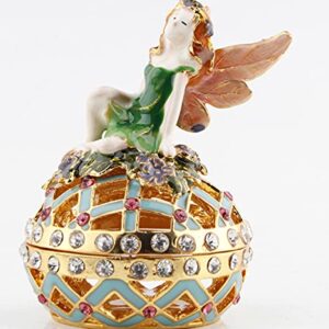 SEVENBEES Angel Figurines Collectibles Angel Gifts for Women Girls Jewelry Box Trinket Boxes Hinged Ring Holder