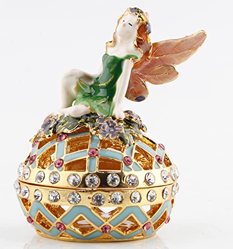 SEVENBEES Angel Figurines Collectibles Angel Gifts for Women Girls Jewelry Box Trinket Boxes Hinged Ring Holder